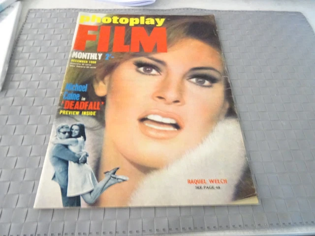 PHOTOPLAY MAGAZINE DEC 1968 Raquel Welch Michael Caine Lee Remick ...