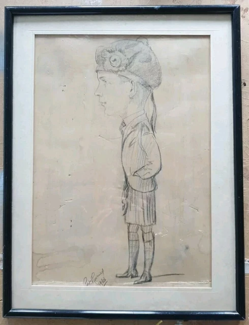 1930S PAT ROONEY Caricature Drawing Original Pat Rooney Charcol ...