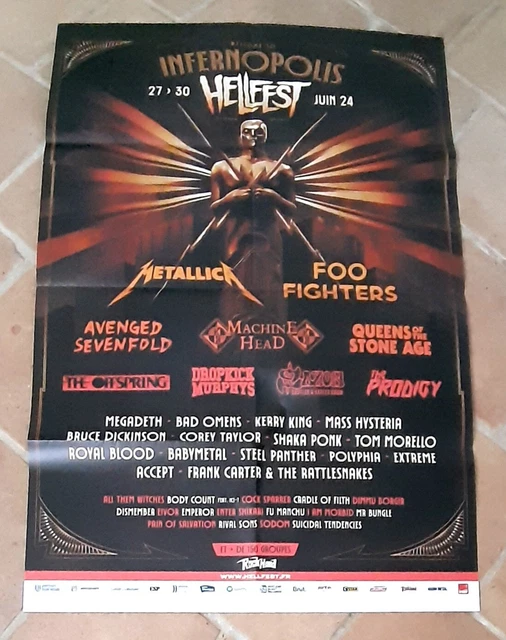 POSTER AFFICHE MAGAZINE français HELLFEST 2024 88x58cm METALLICA FOO ...