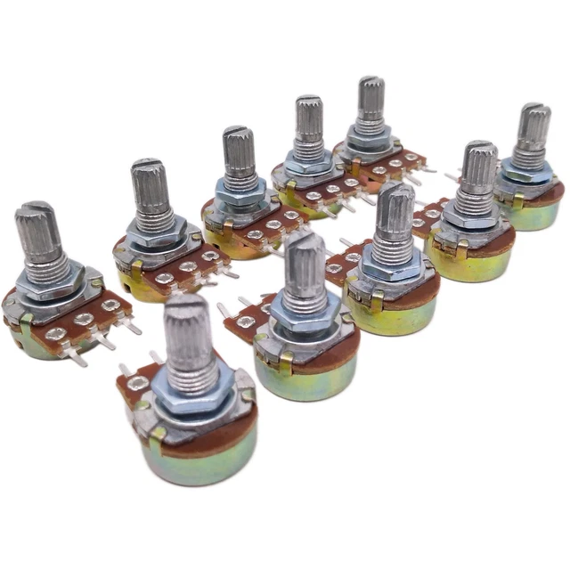 10 STÜCK 500K Ohm Linear Taper Drehpotentiometer Panel Topf B500K 15mm ...