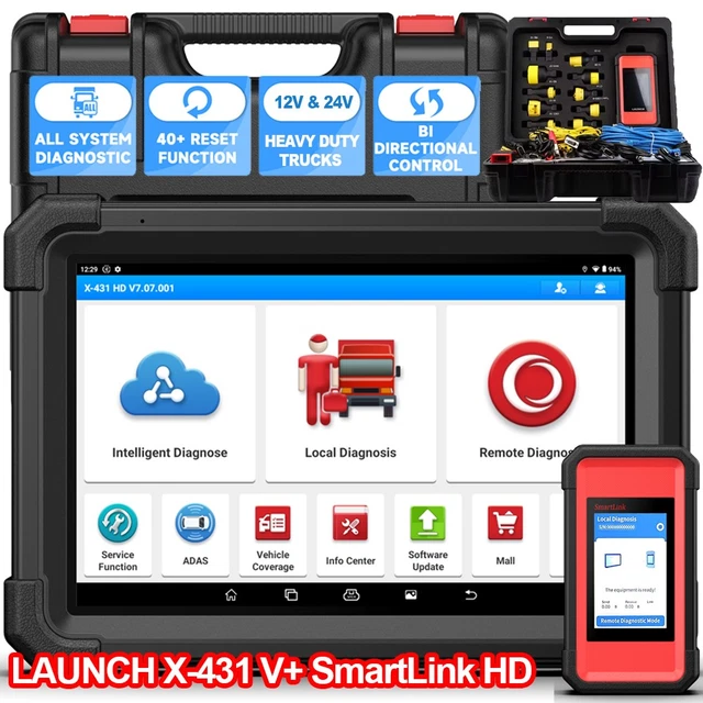 LAUNCH X431 V+ Smartlink HD Heavy Duty Truck Diesel Scanner Diagnostic ...