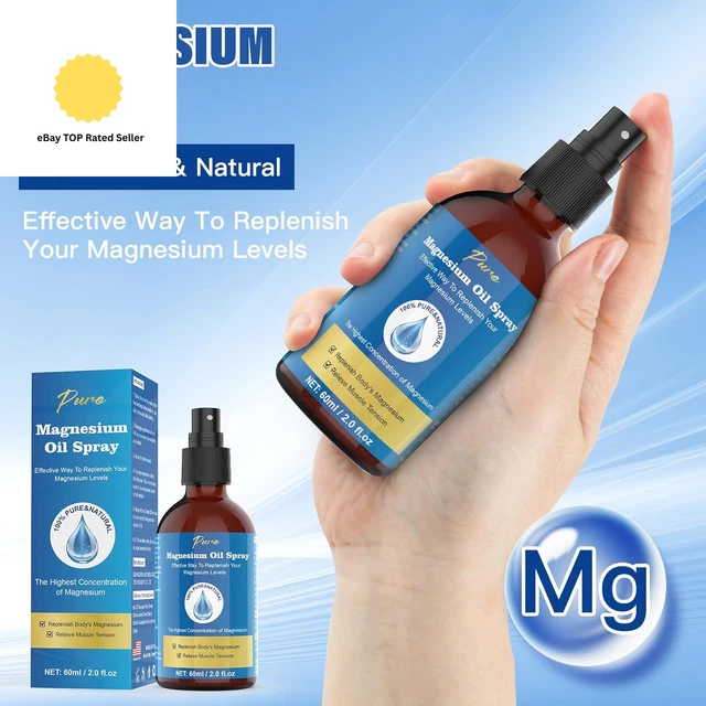 PURE MAGNESIUM OIL Spray for Feet & Body - Easy to Absorb, Magnesium ...