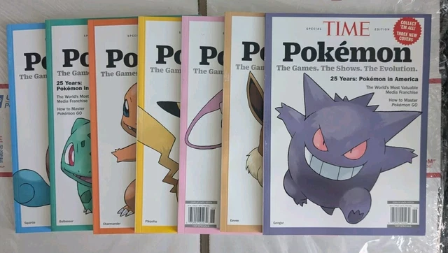 POKEMON TIME MAGAZINE Special Edition 2024 Complete Set Of 7 Gengar Mew ...