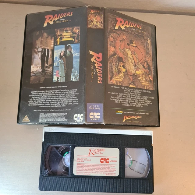 UK VHS - CIC Video - Raiders of the Lost Ark - Harrison Ford Indiana ...