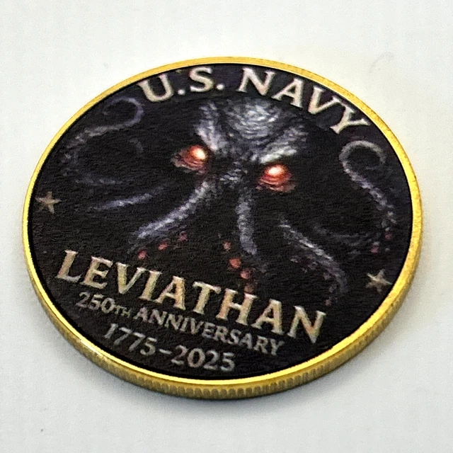CHALLENGE COIN COLLECTIBLE Medal US NAVY 250th ANNIVERSARY, Leviathan ...