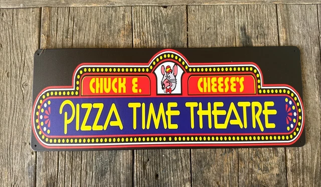CHUCK E CHEESE CEC Pizza Time Theatre Metal Sign Mancave Showbiz Retro ...