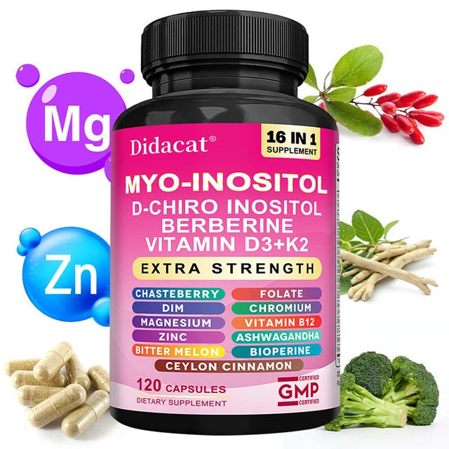 MYO-INOSITOL & D-CHIRO Inositol Supplement Hormonal Balance Support ...