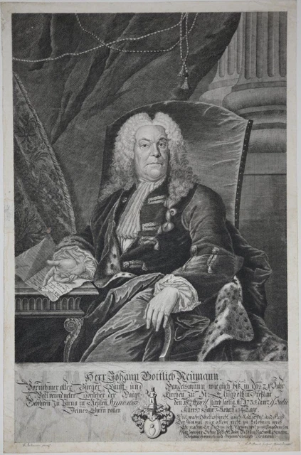 JOHANN GOTTLIEB NEUMANN (1657-1735) Großer Kupferstich 1737 EUR 110,00 - PicClick DE