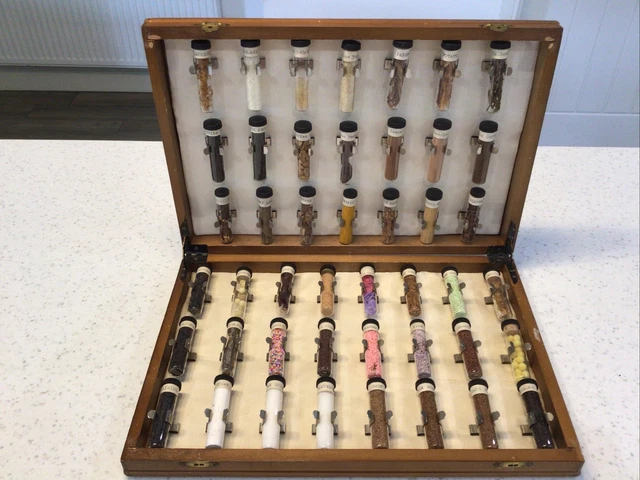 RARE UNIVERSITY/COLLEGE/SALESMAN COMPLETE Display Case With 42 Glass ...