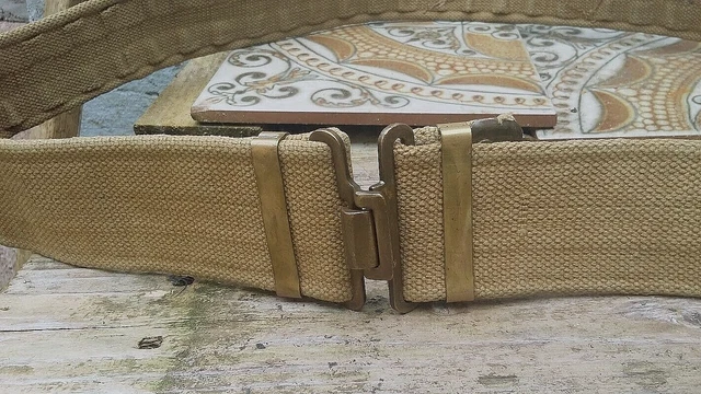 BRITISH ARMY 1937 Patt WEBBING Belt Genuine Khaki Para SAS WW2/Korea ...