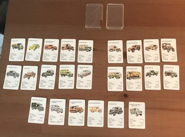 PALITOY POCKET TRUMPS Vintage WW2 Military Vehicles Top Trumps Cards £7 ...