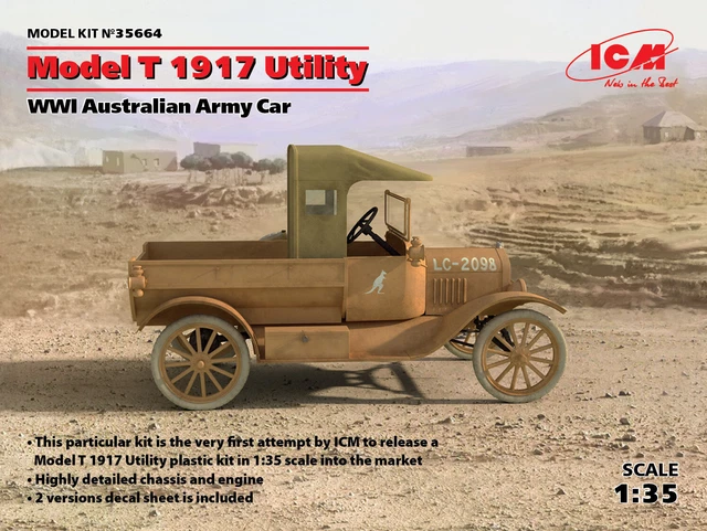 MODEL T 1917 Utility, WWI Australian Army Car 1:35 Plastic Model Kit ...