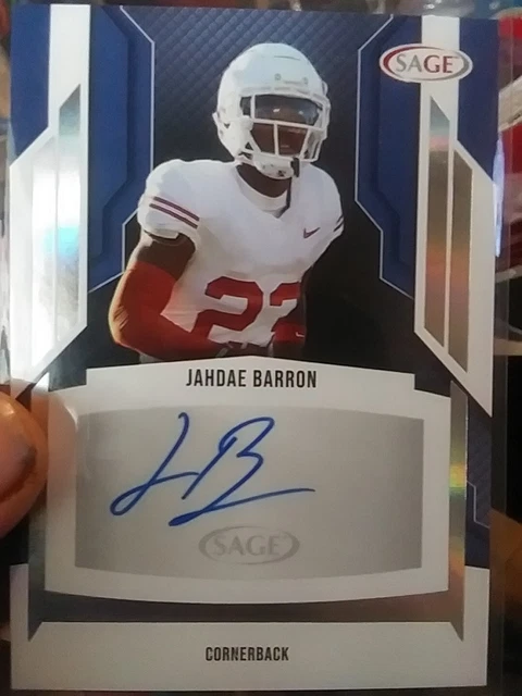 2024 SAGE HIT auto autographe argent recrue RC Jahdae Barron Texas EUR ...