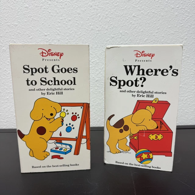 DISNEY WHERE’S SPOT? + Spot Goes to School (VHS, 1993 1994) Eric Hill ...