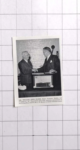 1956 M. WILLIAM John Flook, contremaître principal Dublin DEO & HO ...