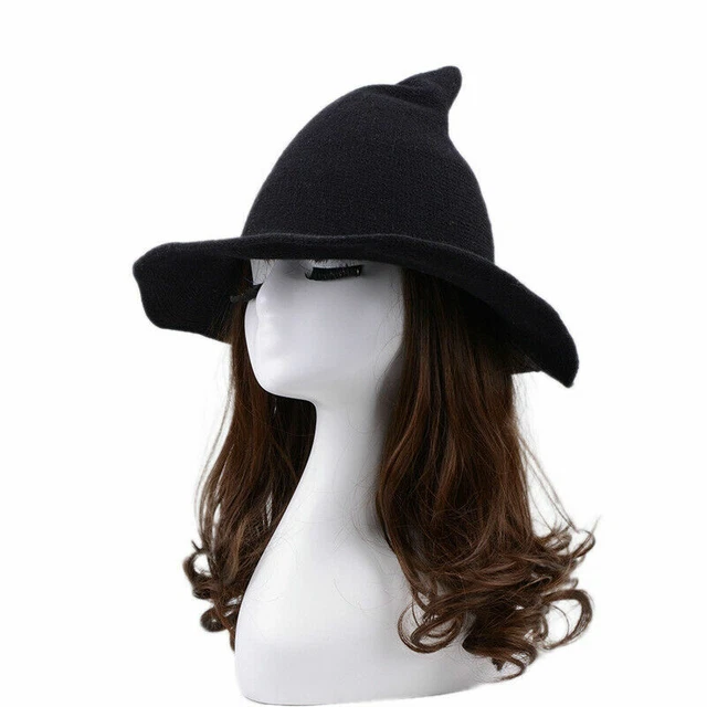 WOMEN WITCH HAT Halloween Modern Winter Fall Fashion Hat Sheep Foldable ...
