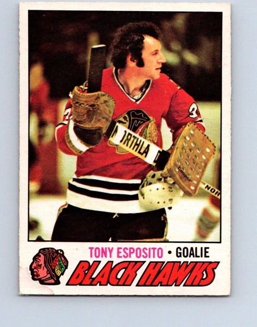 VINTAGE HOCKEY CARD Opc 1977 Chicago Black Hawks Goalie Tony Esposito ...