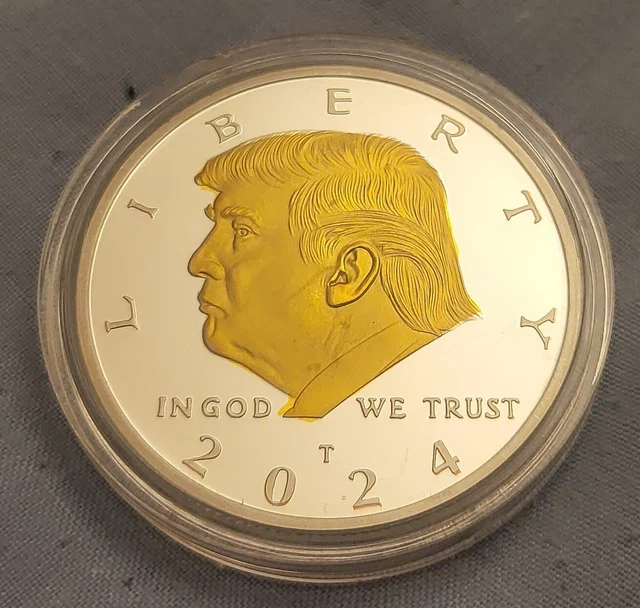 DONALD TRUMP SILVER Gold Coin US President Eagle 2018 USA God Bless ...