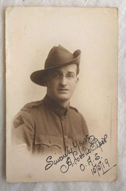WW1 AUSTRALIAN STUDIO photo/postcard of a digger. Named. Medical Corps ...