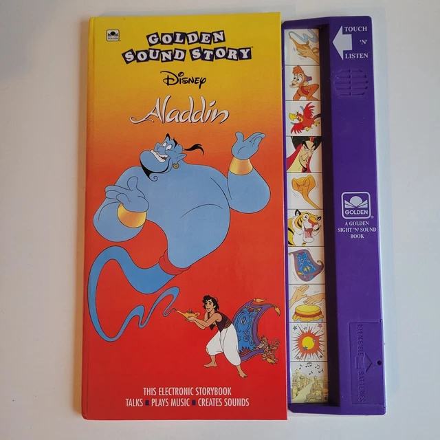 GOLDEN SOUND STORY Book Vintage 1992 Disney Aladdin Talks Music Sounds ...