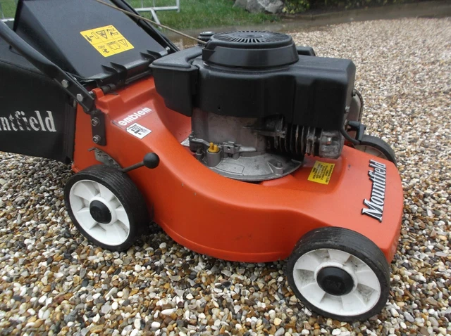 MOUNTFIELD EMBLEM, PETROL Push Along Mower, 15 Inch Cut £55.00 ...