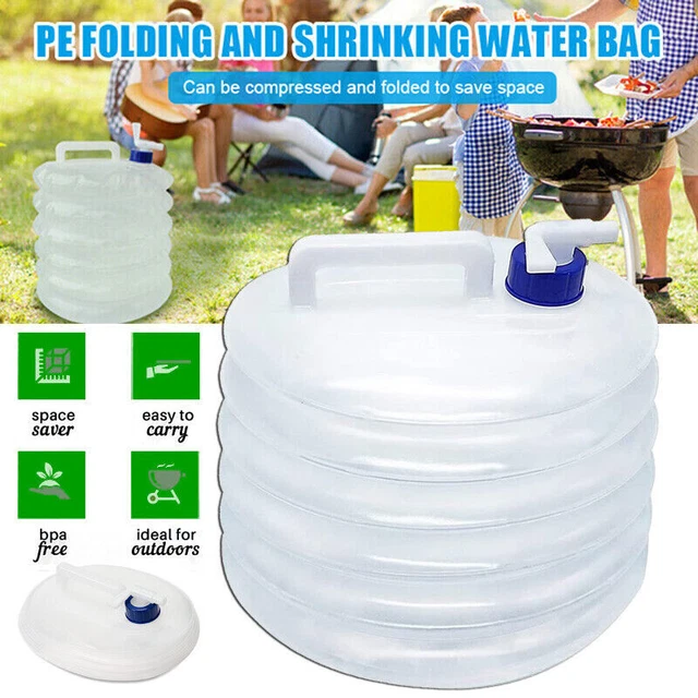 FOLDABLE CAMPING WATER Bucket Bottle Collapsible Water Carrier Container 5L-15L £7.99 - PicClick UK