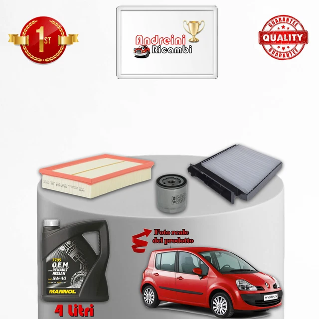 KIT INSPECCIÓN 3 Filtros Y Aceite Renault Modus 1.2 76KW 103CV De 2011 ...