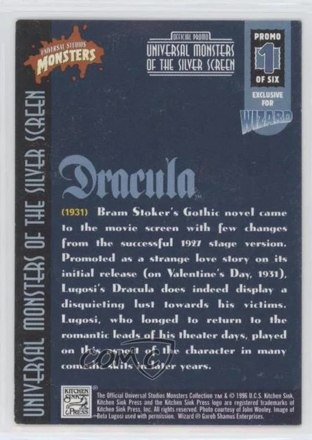 1996 UNIVERSAL MONSTERS of the Silver Screen Promos as Dracula Bela ...
