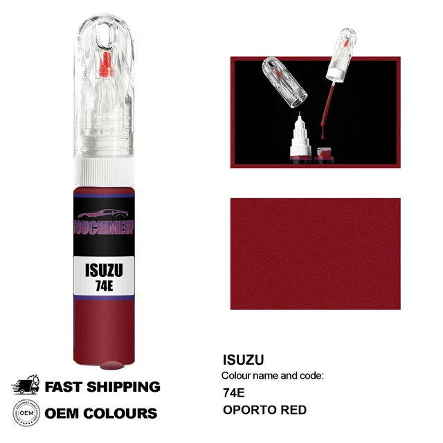 FOR ISUZU OPORTO RED 74E Touch Up Paint Pen Brush Fix Kit Scratch Chip ...