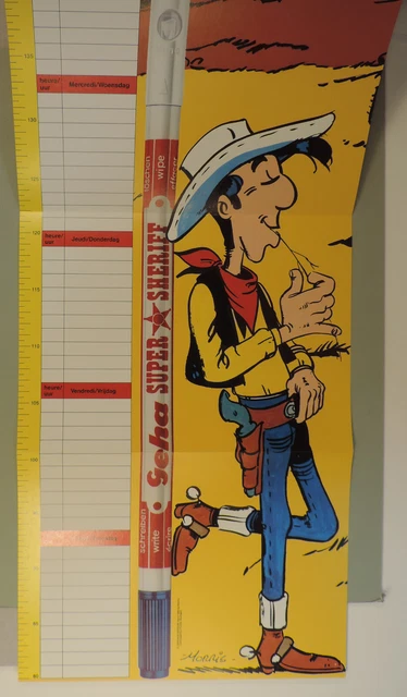 LUCKY LUKE TOISE et Horaire des cours Morris pub GEHA 1985 Suisse EUR ...