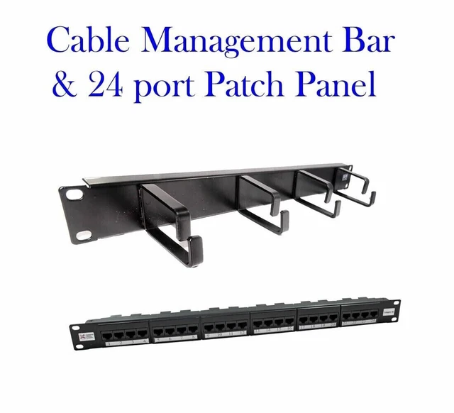 PATCH PANEL 24 Port RJ45, Patch Panel & Cable Management Bar £21.99 - PicClick UK