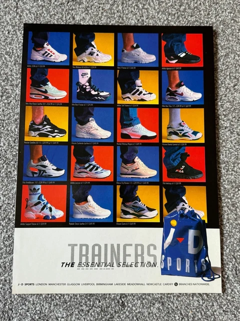 VINTAGE 1995 MAGAZINE Advert Picture Art JD Sports 90's Trainers Ad ...
