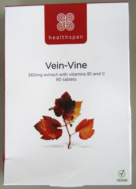 HEALTHSPAN VEIN-VINE 90 Tablets £16.99. Exp' 06/2025. Blood ...