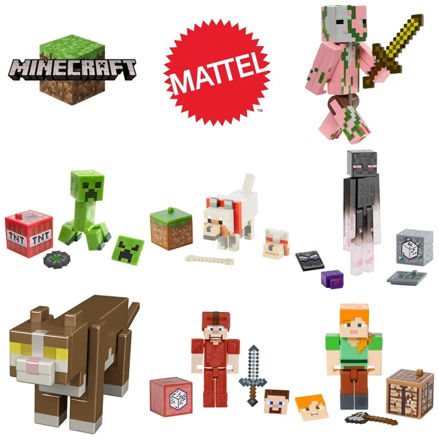 MINECRAFT ACTION FIGURES Comic Maker Alex Creeper Steve Cat Enderman ...