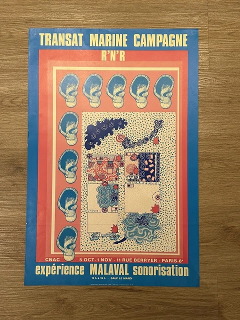 TRANSAT MARINE CAMPAGNE Malaval Affiche Originale Exposition EUR 199,99 ...