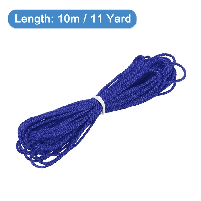 TWISTED CORD TRIM, 11 Yard 1mm 3-Ply Twine Braided Rope Thread, Gem ...