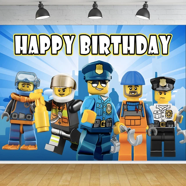 THE LEGO PHOTOGRAPHY Backdrops Happy Birthday Photo Booth Props Kids ...