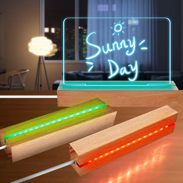1X(LED WOODEN SOCKET, LED Light Base, USB Wooden Base, LED Lights ...