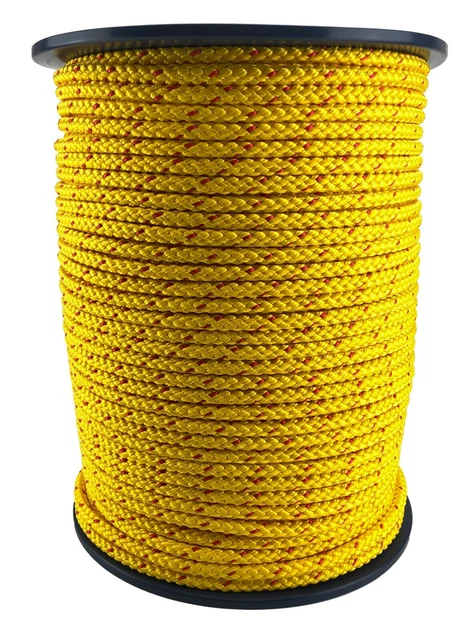 CORDE EN POLYPROPYLÈNE tressé 8 mm jaune/rouge x 20 m cordon de serrage ...