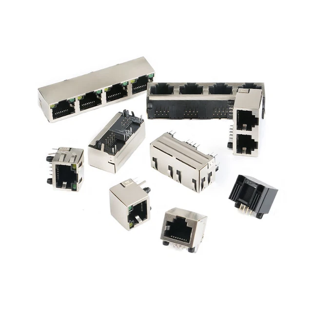RJ45 NETWORK ETHERNET Port 8P8C Female Socket Connectors 8Pin PCB Mount ...
