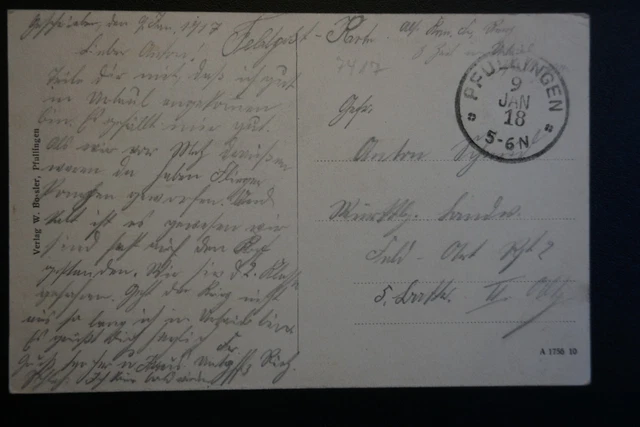 AK PFULLINGEN KLOSTERSTRASSE 1918 EUR 8,95 - PicClick DE
