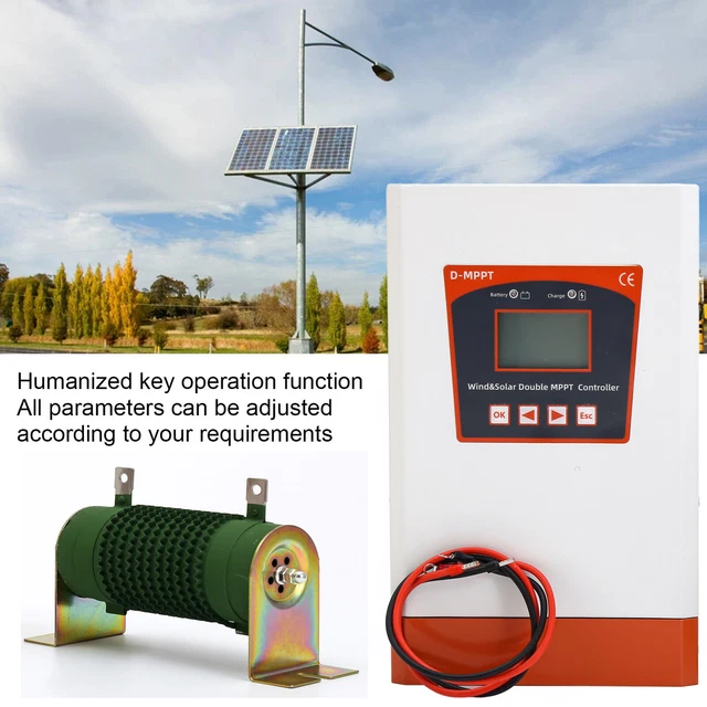 3000W DUAL MPPT Hybrid Solar Wind Turbine Charge Controller 12V 24V 48V ...