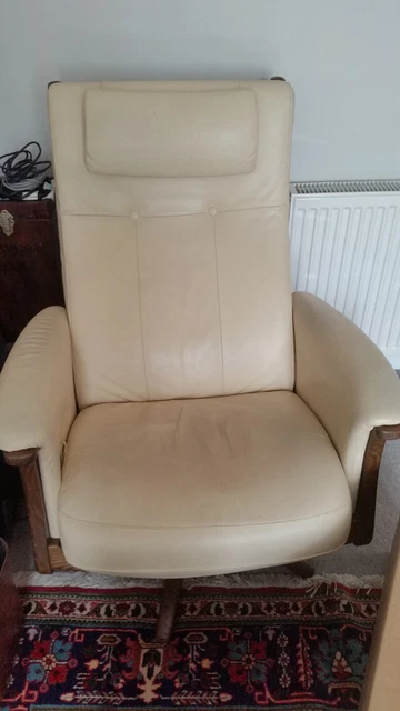ERCOL GINA SWIVEL Reclining Chair, Cream Leather, Condition Used £409. ...