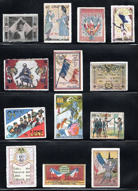 WW1 DELANDRE FRENCH Military Infantry Poster Stamps - Lot of 13 $12.32 ...
