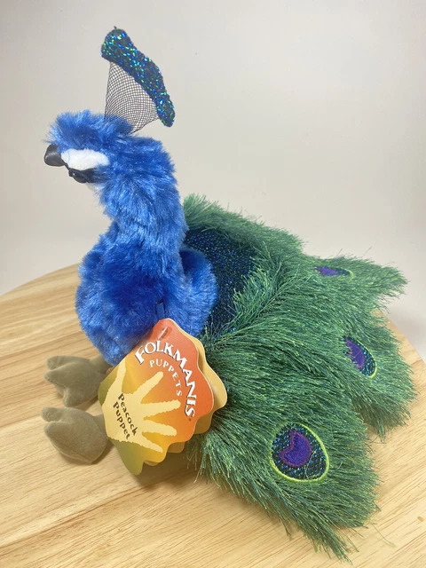 VIBRANT PEACOCK HAND Puppet by Folkmanis Puppets with original tags $28 ...