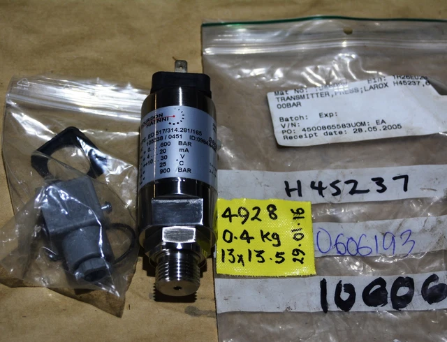 BOURDON HAENNI ED 517 314.281 165 Pressure Sensor Transmitter 4-20mA ...