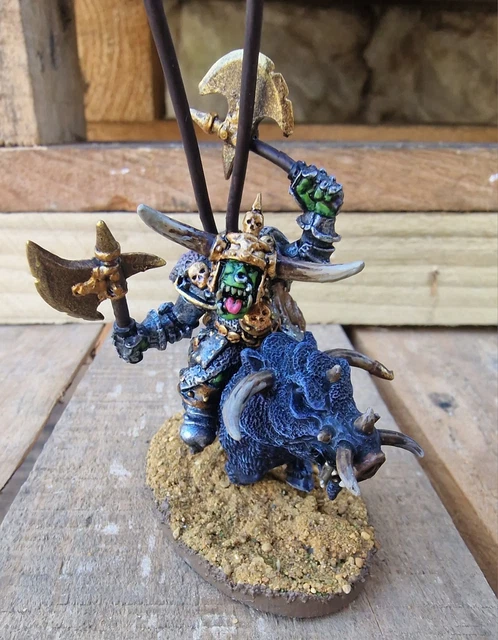 WARHAMMER FANTASY ORC Warboss Chief Morglum Necksnapper On Boar £1.75 ...