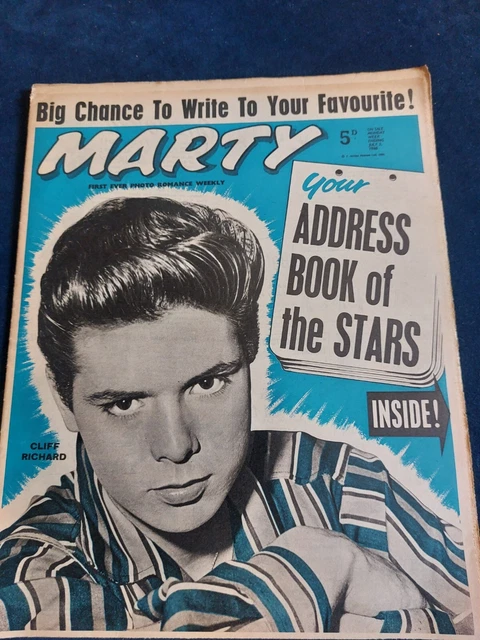 RARE VINTAGE MARTY Comic Magazine 2nd JULY 1960 Cliff Richard Wilde ...