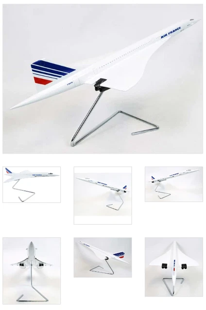 AIR FRANCE CONCORDE Supersonic Jet Plane 1/100 Scale Desk Top Display ...