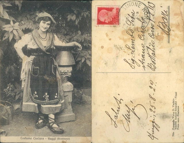 FIUGGI COSTUME CIOCIARO Immortalato In Una Bella Cartolina Dei Primi ...